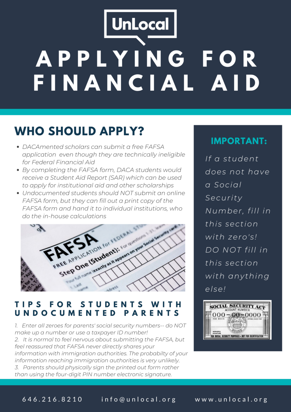 Applying for Financial Aid - Unlocal